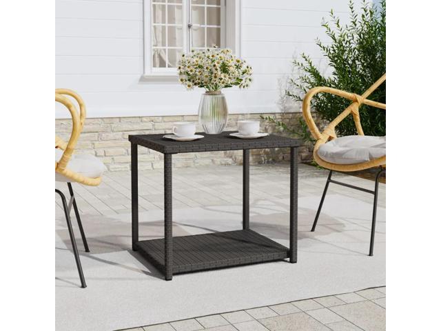 Click here for vidaXL Side Table Black PE Rattan Standard size fo... prices