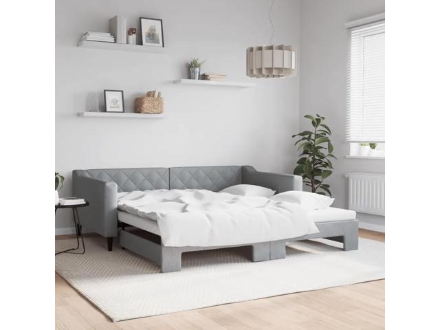 Click here for vidaXL Daybed With Trundle Light grey prices