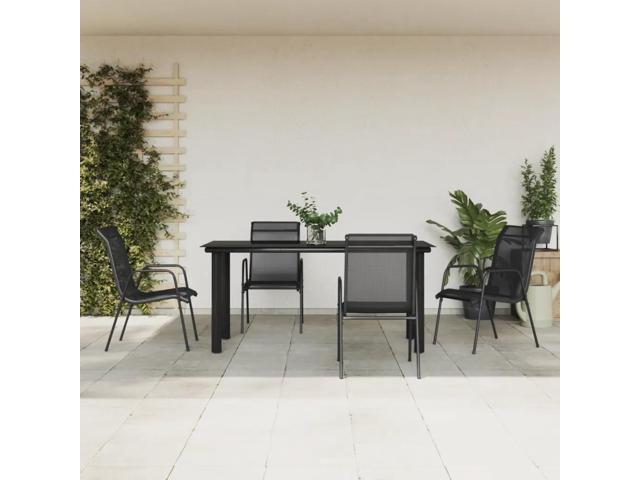 Click here for vidaXL Garden Dining Set Black  Anthracite prices