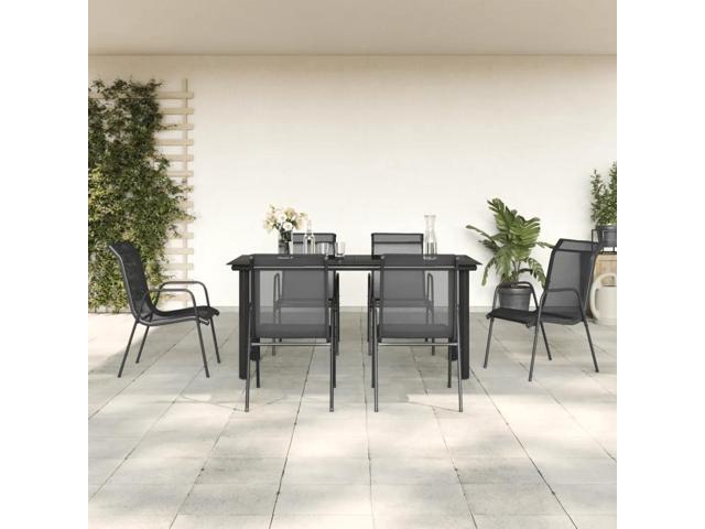 vidaXL Garden Dining Set Black  Anthracite