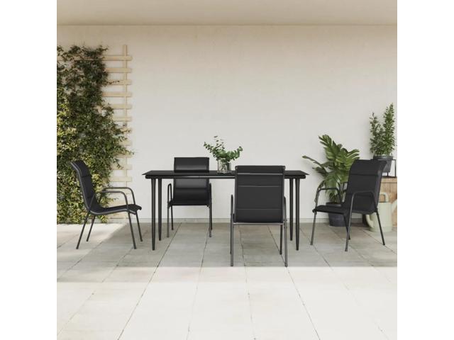 vidaXL Garden Dining Set Black  Anthracite