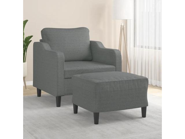 Click here for vidaXL Sofa Chair With Footstool Dark grey prices