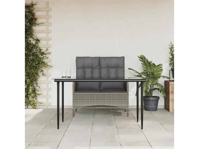 Click here for vidaXL Garden Dining Set Grey  Black prices