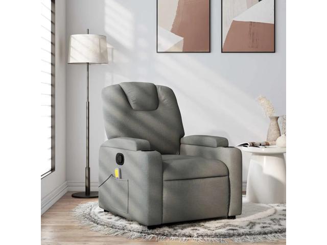 Click here for vidaXL Massage Recliner Chair Dark grey 100 polyes... prices