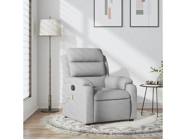 Click here for vidaXL Massage Recliner Chair Black Fabric - Grey prices