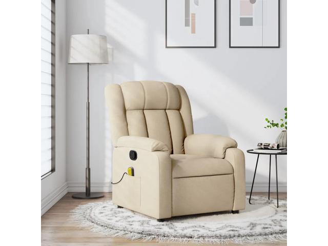 Click here for vidaXL Massage Recliner Chair Cream Fabric (100 po... prices
