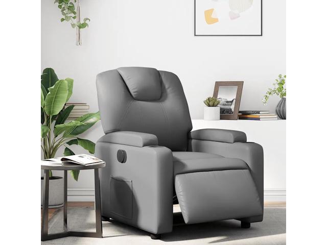 Click here for vidaXL Electric Recliner Chair Gray Faux leather... prices