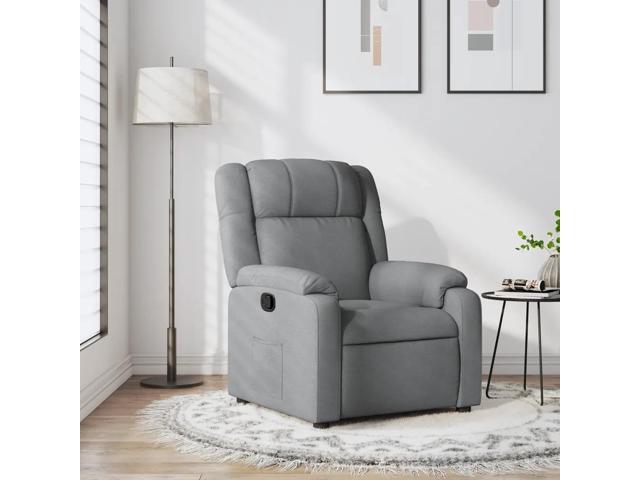 Click here for vidaXL Recliner Chair Light gray Polyester fabric... prices