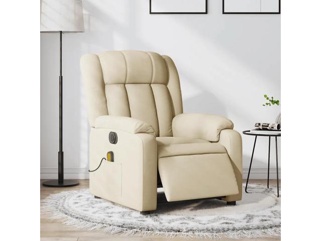 Click here for vidaXL Electric Massage Recliner Chair Cream Fabri... prices