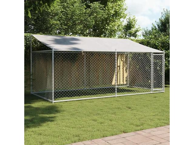 Click here for vidaXL Dog Cage Grey Galvanized Steel 13.1 x 6.6 x... prices