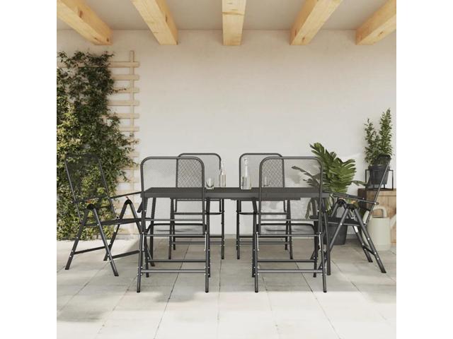 Click here for vidaXL Garden Dining Set Anthracite Metal Standard... prices