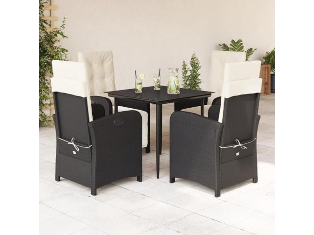 Click here for vidaXL Garden Dining Set Black  Cream prices