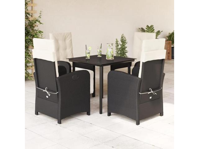 Click here for vidaXL Garden Dining Set Black PE Rattan 31.5 x 31... prices