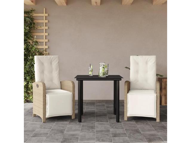 Click here for vidaXL Bistro Set Beige  Black  Cream White prices