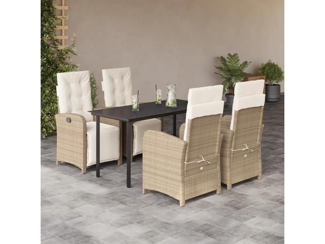 Click here for vidaXL Garden Dining Set Beige  Black prices