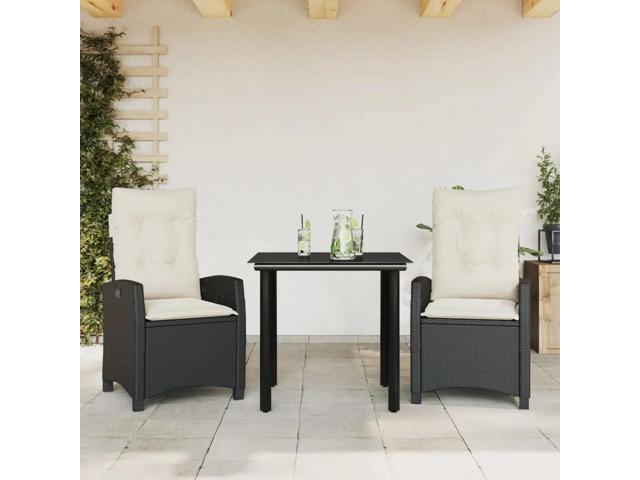 Click here for vidaXL Garden Dining Set Black  Cream White prices