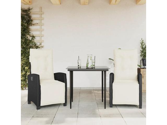 Click here for vidaXL Garden Dining Set Black and Cream White prices