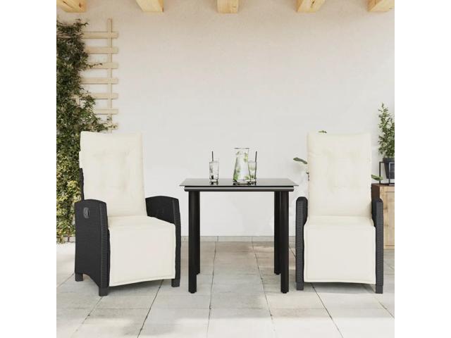 Click here for vidaXL Garden Dining Set Black  Cream White prices