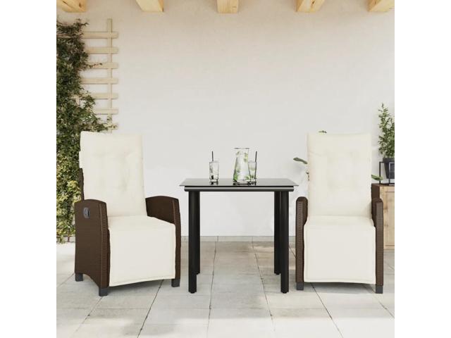 Click here for vidaXL Garden Dining Set Brown  Cream White  Black... prices