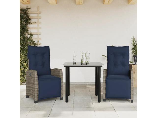 Click here for vidaXL Garden Dining Set Grey  Black  Navy Blue prices