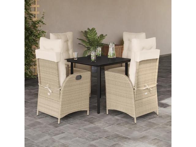 Click here for vidaXL Garden Dining Set Beige  Black prices