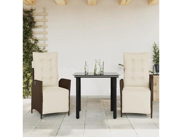Click here for vidaXL Garden Dining Set Brown  Black  Cream White prices