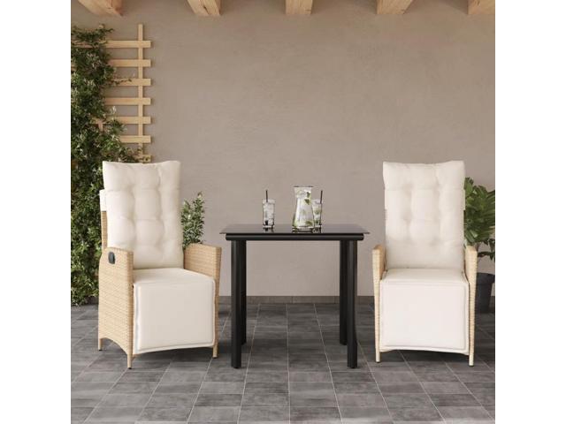 Click here for vidaXL Garden Dining Set Beige table  beige and bl... prices