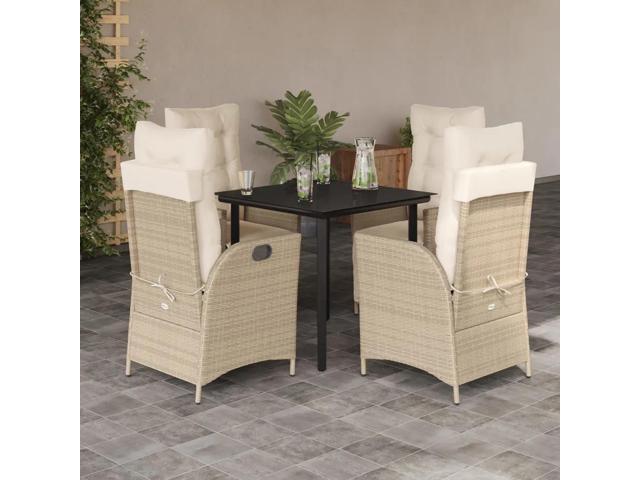 Click here for vidaXL Garden Dining Set Beige  Black  Cream White prices
