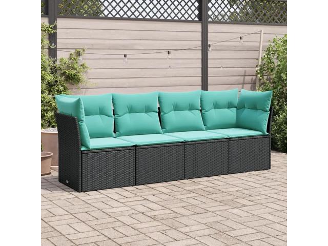 Click here for vidaXL Garden Sofa Set Black PE rattan  powder-coa... prices