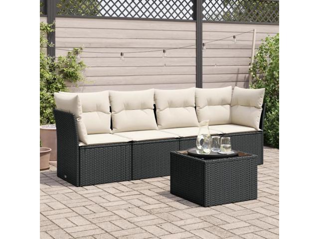 Click here for vidaXL Garden Sofa Set Black  Cream White prices