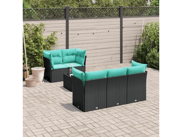 Click here for vidaXL 6 Piece Patio Sofa Set with Cushions Black... prices