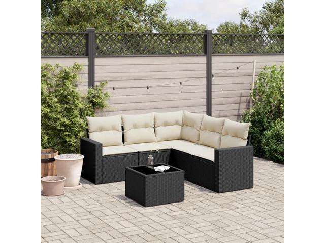Click here for vidaXL Garden Sofa Set Black and Cream prices