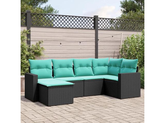 Click here for vidaXL Garden Sofa Set Black PE rattan  powder-coa... prices