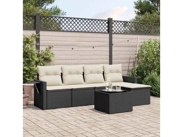 Click here for vidaXL Garden Sofa Set Black  Cream White PE Ratta... prices