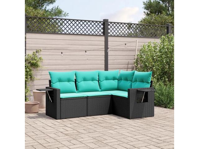 Click here for vidaXL Patio Sofa Set Black  Blue prices