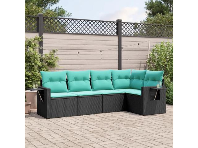 Click here for vidaXL Patio Sofa Set Black and Blue prices