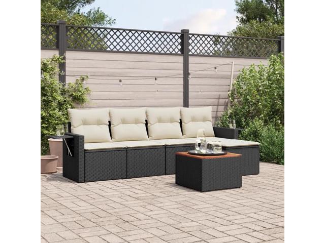 Click here for vidaXL Garden Sofa Set Black  Cream prices