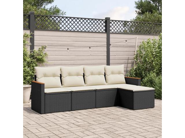 Click here for vidaXL Garden Sofa Set Black Poly Rattan Large Mod... prices
