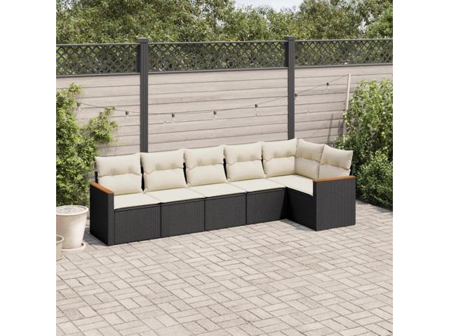 Click here for vidaXL Garden Sofa Set Black PE Rattan  Powder-Coa... prices