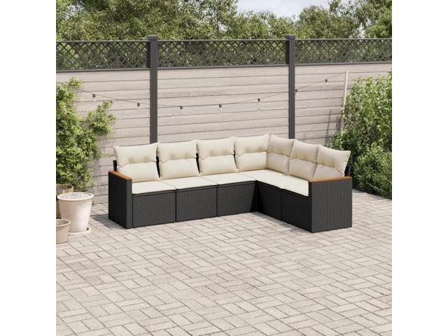 Click here for vidaXL Garden Sofa Set Black  Cream White PE Ratta... prices