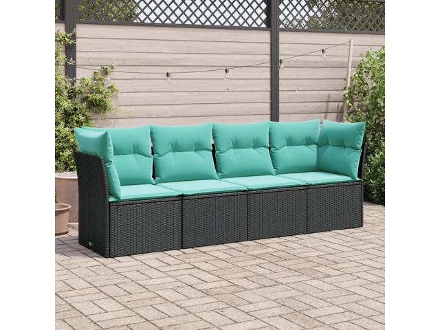 Click here for vidaXL Garden Sofa Set Black PE Rattan Medium Adju... prices