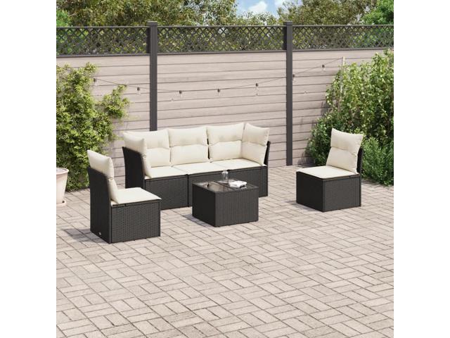 Click here for vidaXL Garden Sofa Set Black PE Rattan  Powder-coa... prices