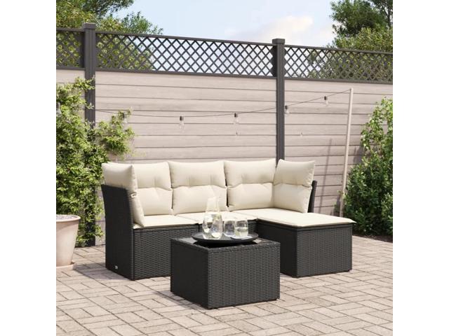 Click here for vidaXL Garden Sofa Set Black and Cream White prices