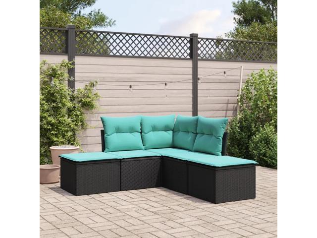 Click here for vidaXL Garden Sofa Set Black PE rattan Medium Seat... prices