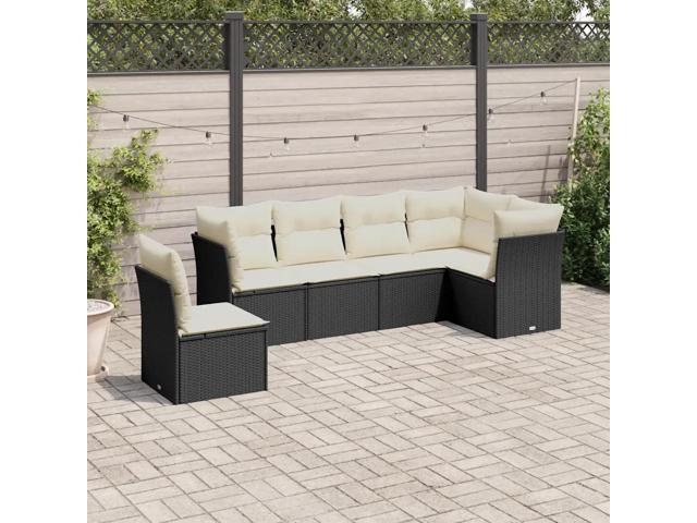 Click here for vidaXL Garden Sofa Set Black PE Rattan 5-Seater So... prices
