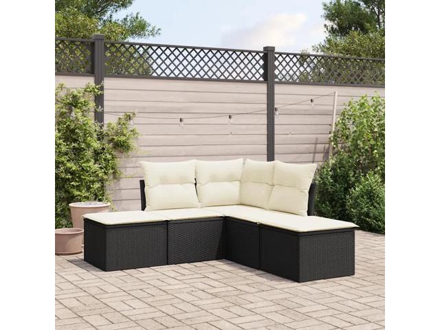 Click here for vidaXL 5 Piece Patio Sofa Set with Cushions Black... prices
