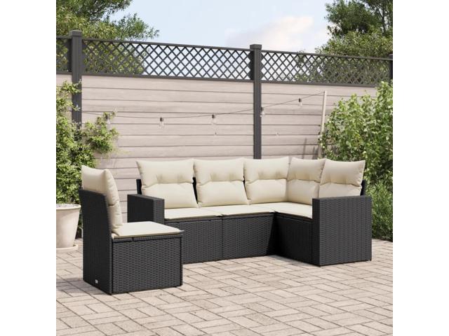 Click here for vidaXL Garden Sofa Set Black PE Rattan  Powder-Coa... prices