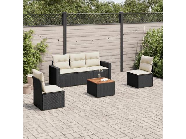 Click here for vidaXL Garden Sofa Set Black PE Rattan 6 Piece Set... prices
