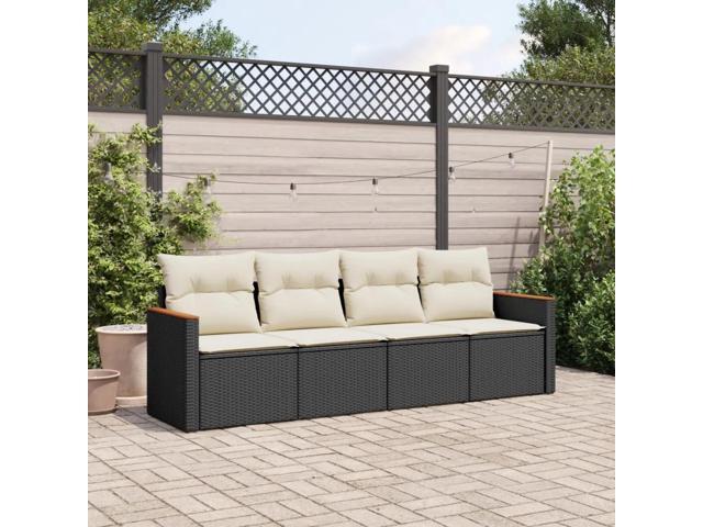 Click here for vidaXL Garden Sofa Set Black PE rattan Large Modul... prices