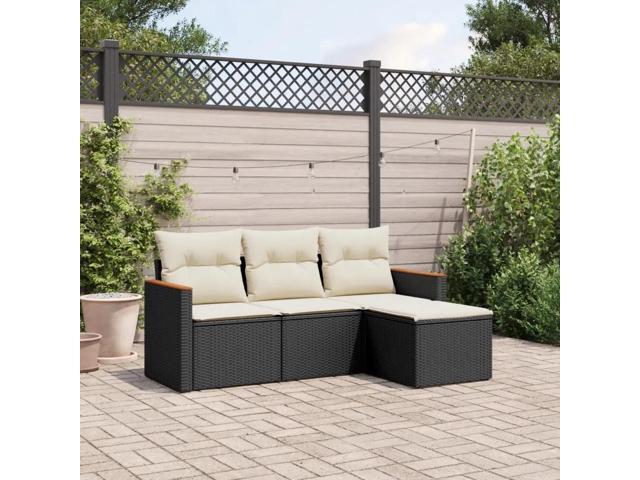 Click here for vidaXL Garden Sofa Set Black  Cream white prices
